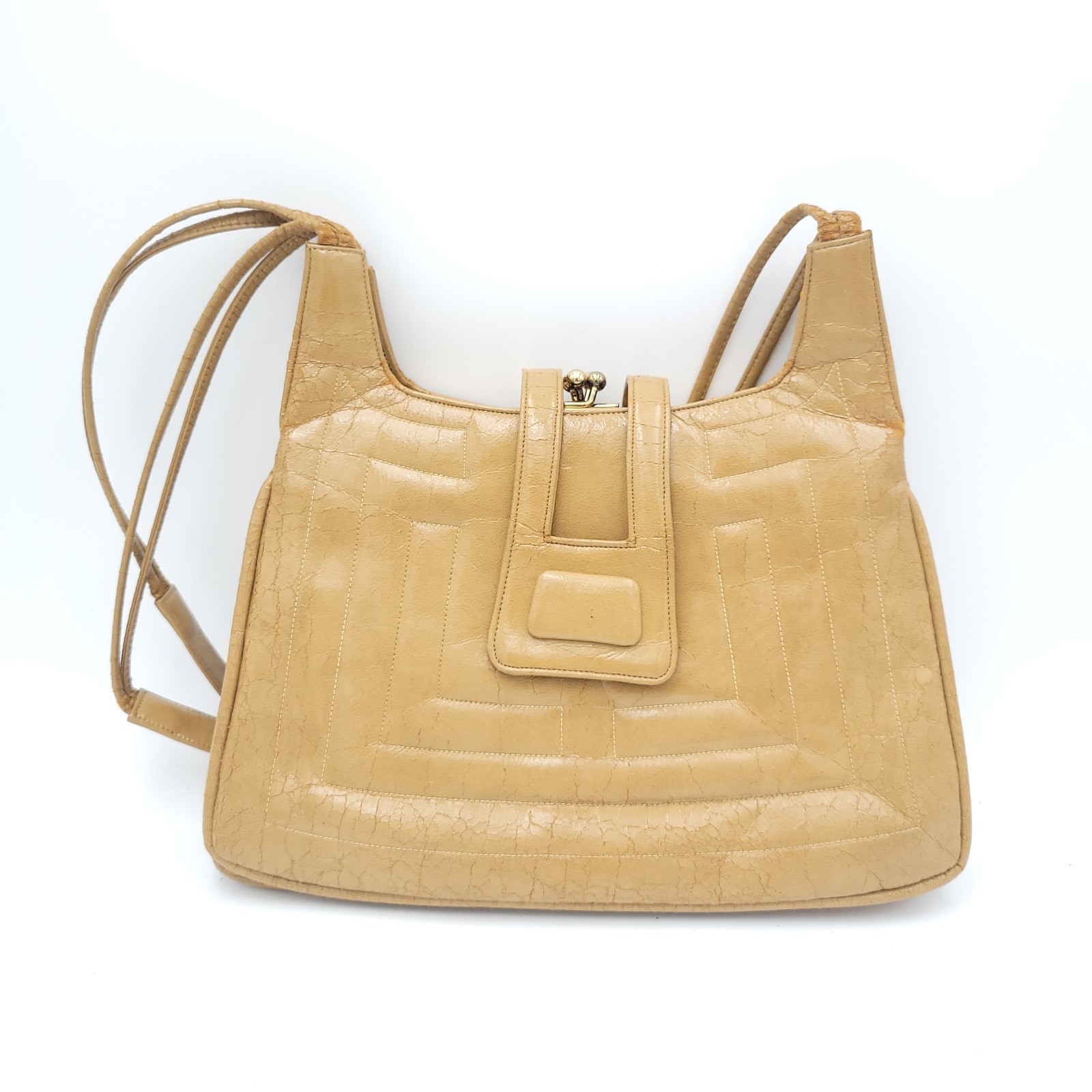 Lou Taylor 1960s/70s Tan Italian Leather Purse - Gem