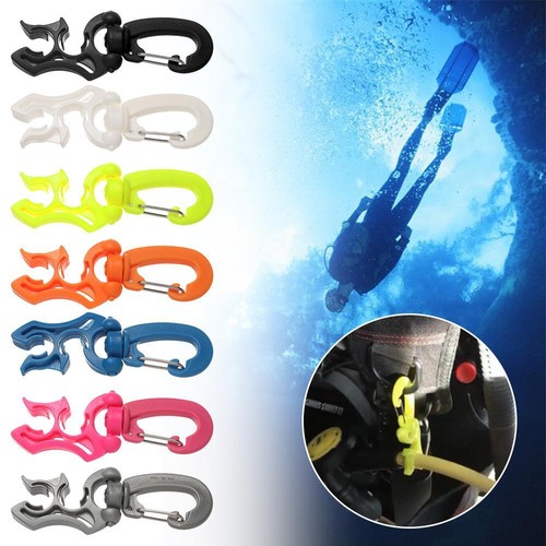 Double BCD Hose Holder Clip Respiratory Regulator Clamp Scuba Diving ...