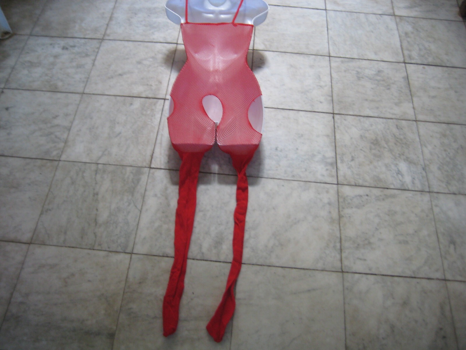 New sexy RED fishnet bodystockings w/large Holes at thighs One Size ...