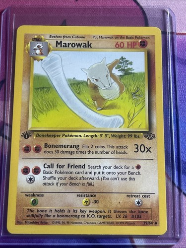 Vintage Pokemon Card 1st First Edition Marowak 39/64 | eBay