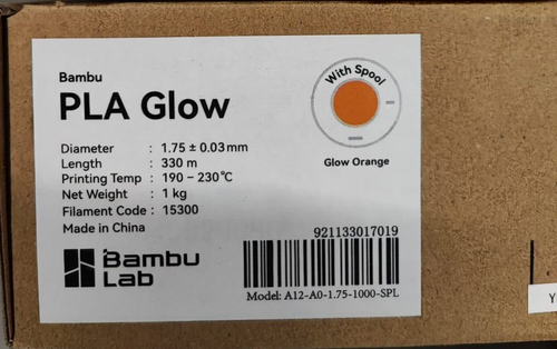 Bambu PLA Glow Orange 1.75 mm 1 KG | eBay