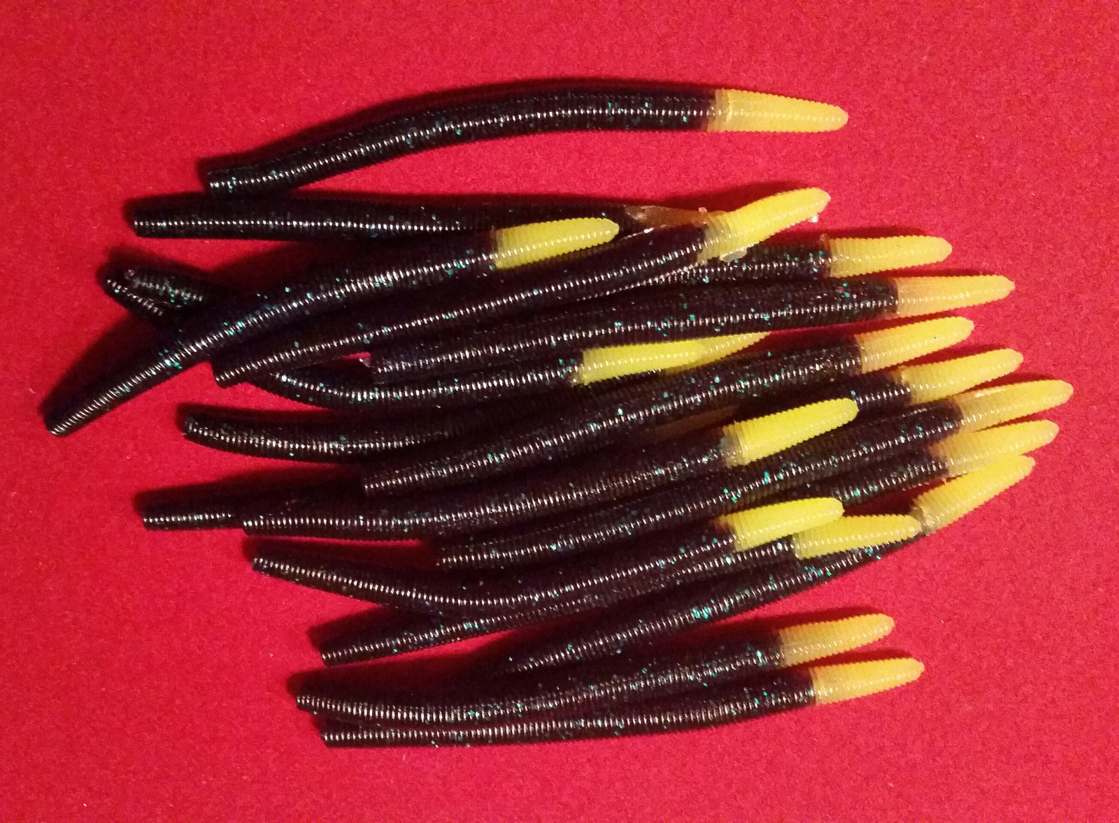 5'' PIMP Stick - Senko Style lures - June Bug with Chartreuse Dipped ...