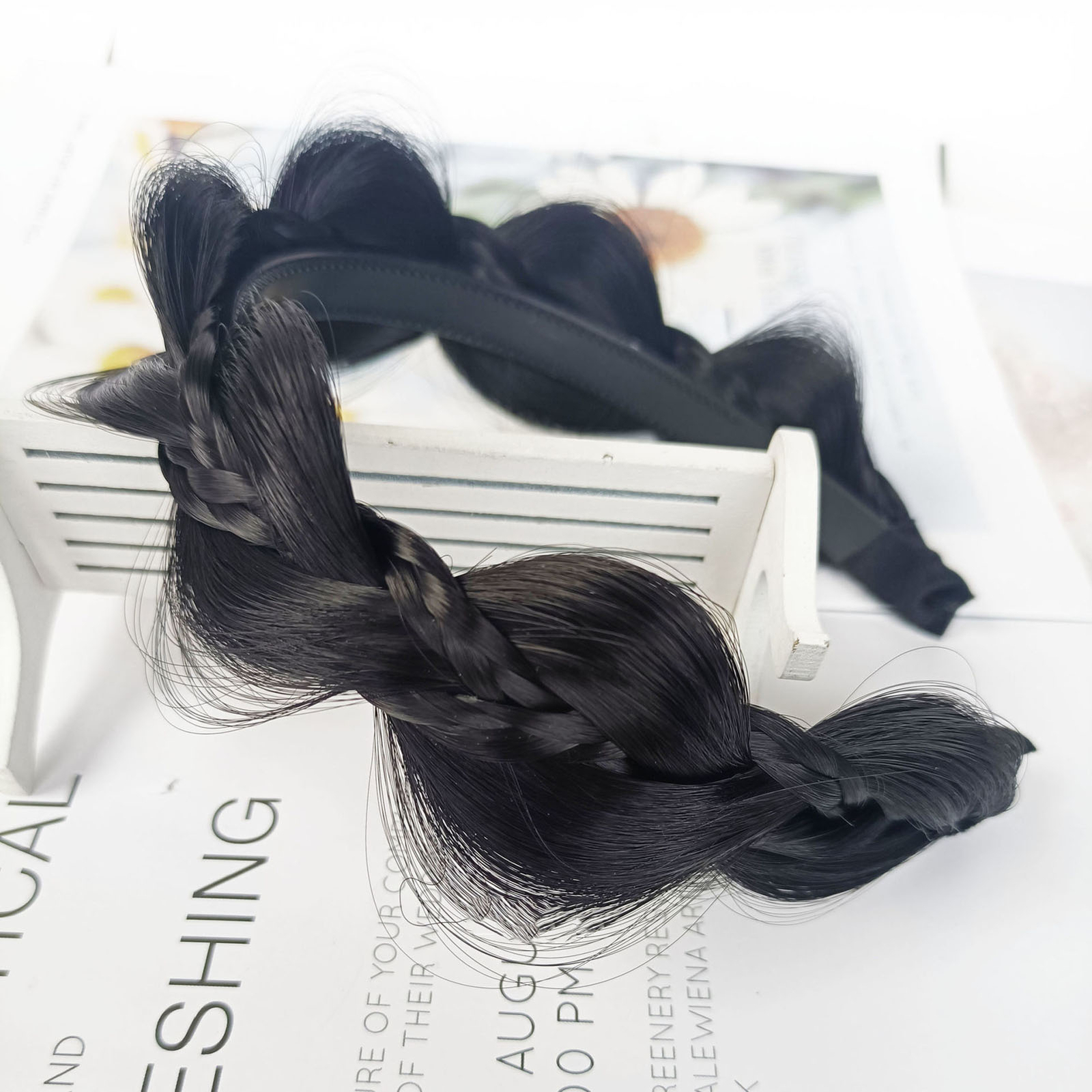 Women Headband Three-strand Twist Braid Decorative Fake Hair Wig Hair ...