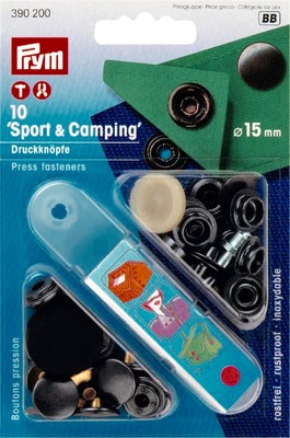 10 Prym 15mm Heavy Duty Press Studs Snap Fasteners Oxy Black With Tool ...