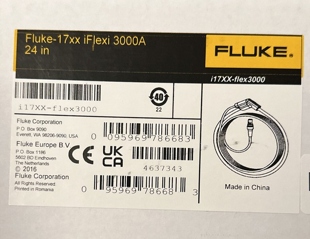 Fluke I17xx Flex3000 3000a 24 Inch Iflex Current Clamp For Sale Online