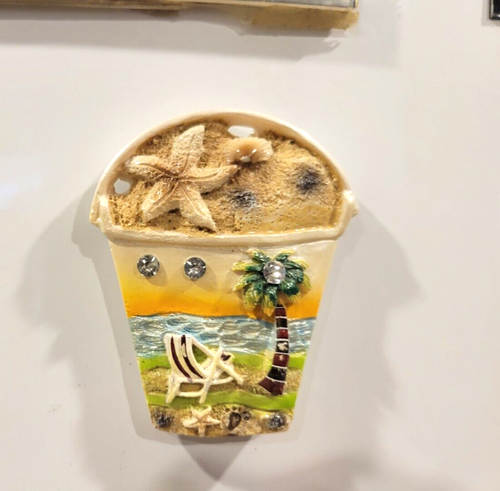 3D CARTOON RESIN SAND BUCKET BEACH THEMED REFRIGERATOR MAGNET NOS | eBay