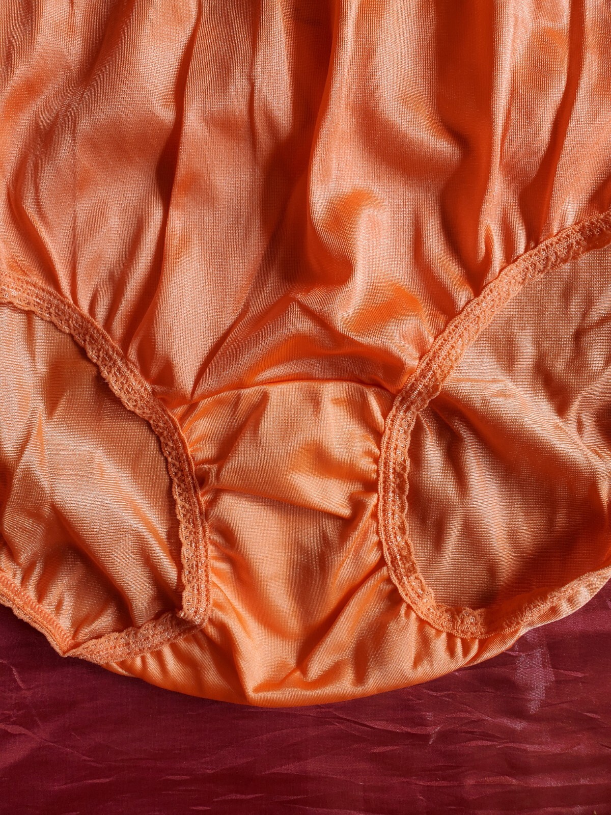 Vtg Sheer Panties Shiny Silky Lace Nylon Gusset Sz 8XL Sissy Sexy ...