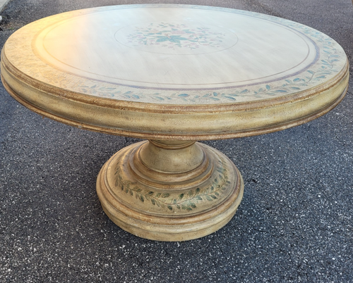 Vintage Pulaski Oriental Treasures Hand Painted Pedestal 50" Round ...