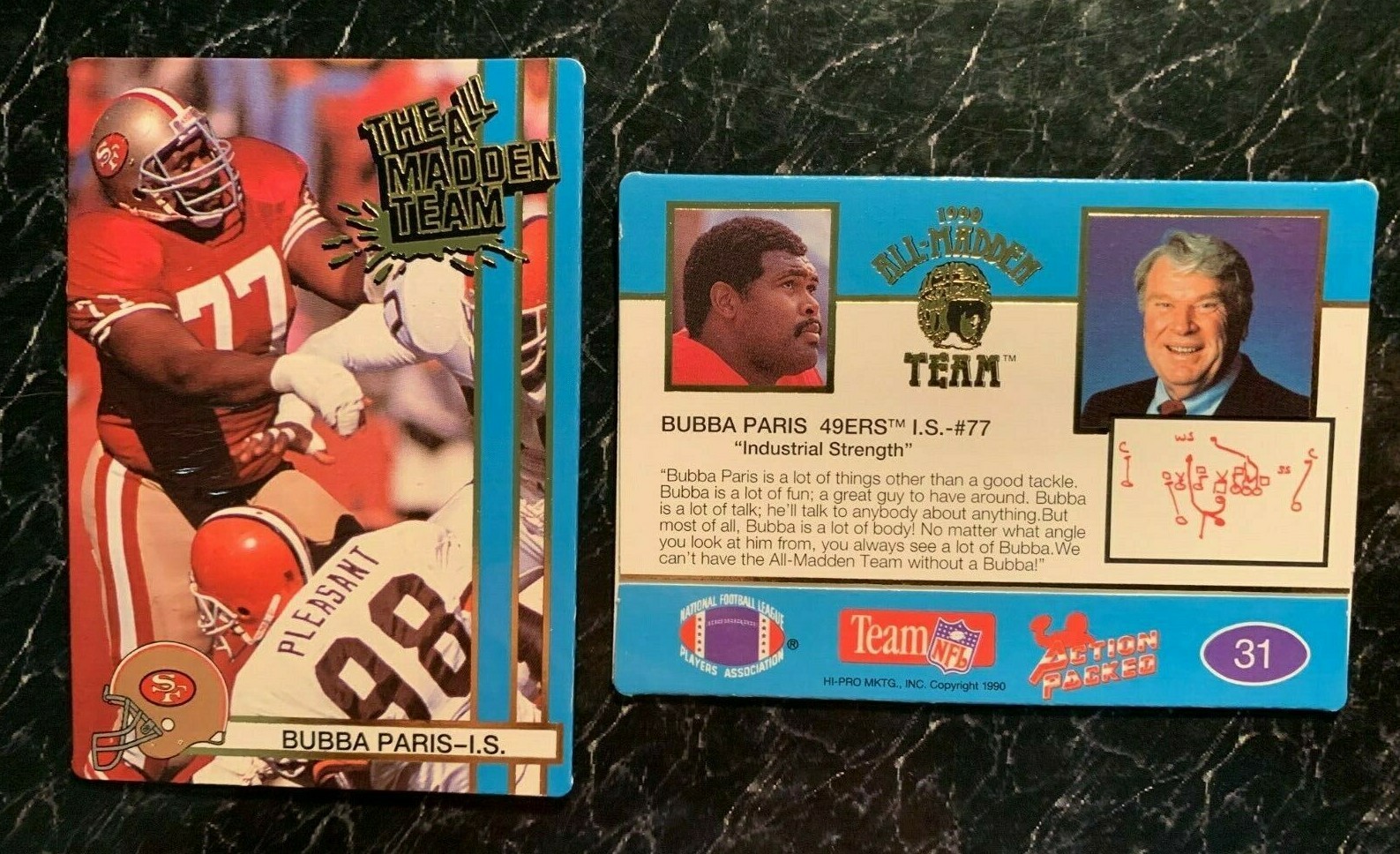 Bubba Paris 1990 ALL MADDEN TEAM Action Packed SAN FRANCISCO 49'ERS ...