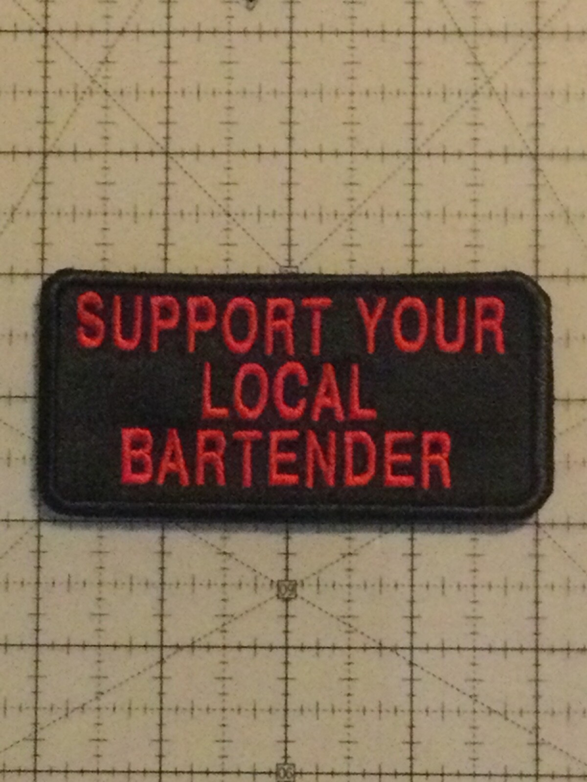 Support Your Local Bartender patch biker vest Red | eBay