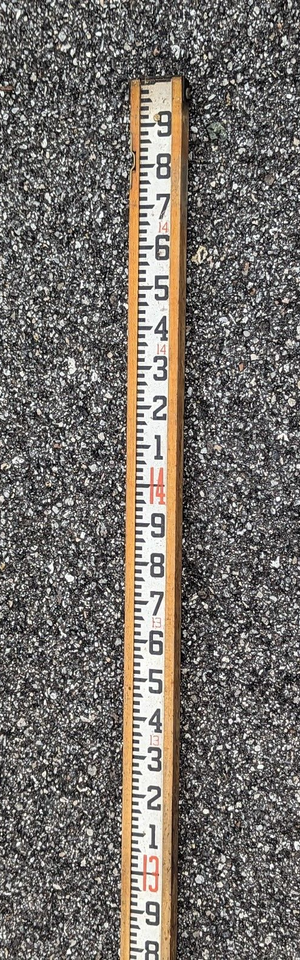 Vintage Chicago Steel Tape Survey Rod Measuring Stick 15' Wood ...