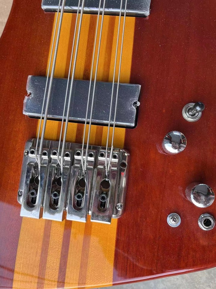Rare 8 String Electric Bass Guitar,24 Fret Neck-Thru Body Abalone Inlay ...