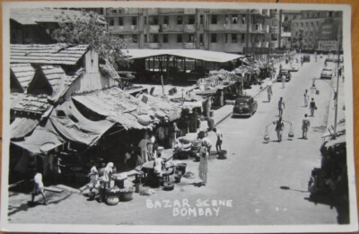 Bombay/Mumbai, India 1940 Realphoto Postcard: Bazaar Scene | eBay UK
