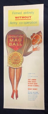 MOVIE POSTER: Operation Mad Ball Insert Movie Poster- 1957- Jack Lemmon ...