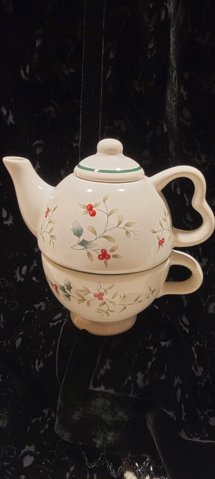 Pfaltzgraff Winterberry Tea for One Tea Pot w/ Tea Cup Mug Ceramic | eBay