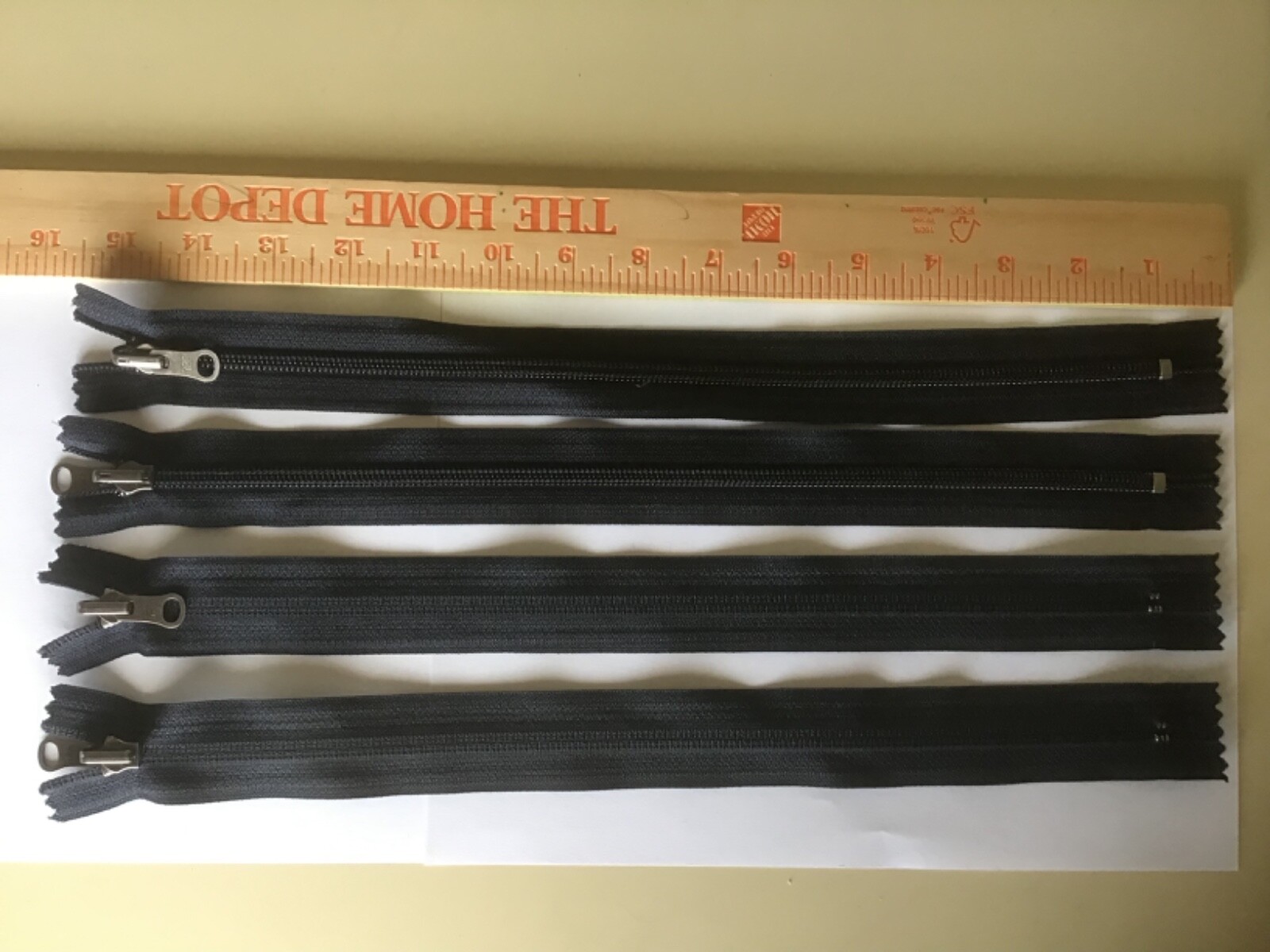 ykk zippers, 14” black, reversible pull 5N, closed end, 4 for $6.00 ...