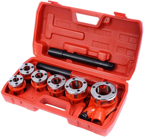Ratchet Pipe Threader Kit Set Portable W/6 Dies and Case Gas Manual ...