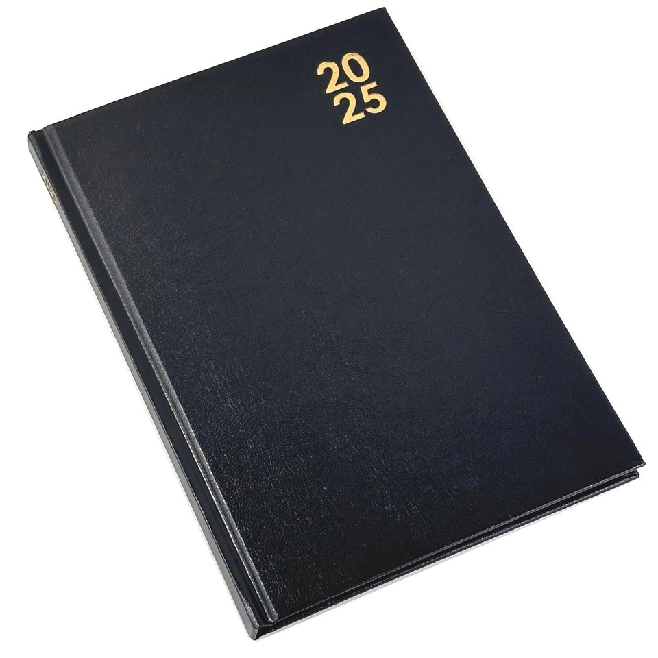 2025 A4 / A5 / A6 Diary Day A Page Week to View Desk Diary Hard Back ...