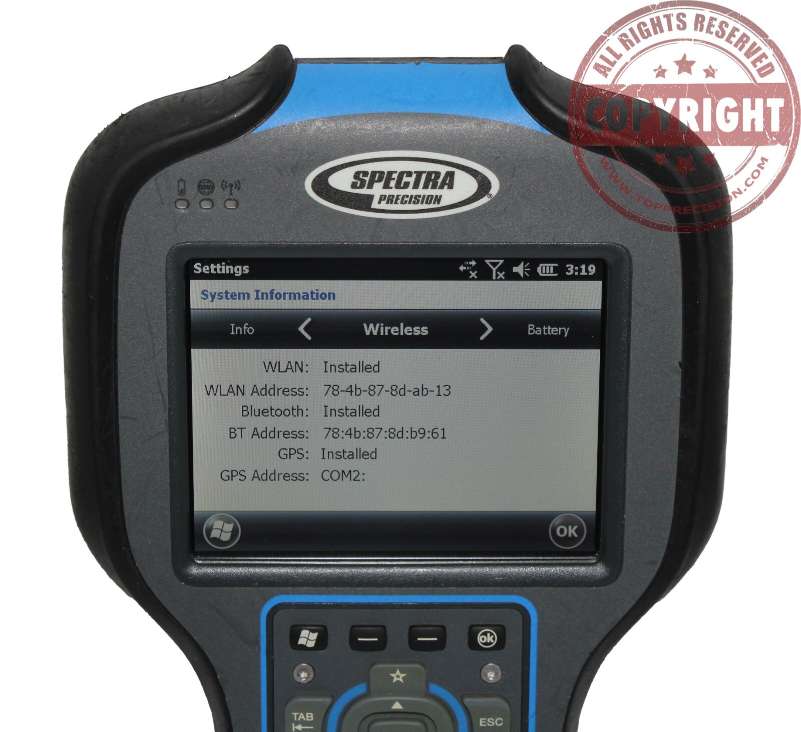 SPECTRA PRECISION RANGER 3 SURVEY PRO DATA COLLECTOR,TRIMBLE TSC3,RTK ...