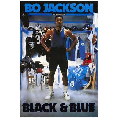 Bo Jackson Black and Blue Iconic Sports Locker Room Poster | eBay