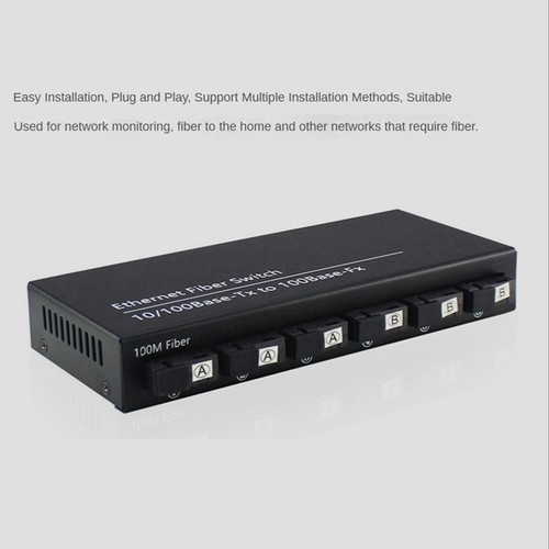 2X 6Port 10/100M Ethernet Switch 6 Fiber Port 25KM 2UTP RJ45 Glasfaser ...