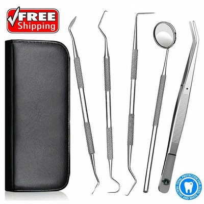 5 Pcs Dental Pick Hygiene Tool Set Tooth Scraper Plaque Tartar Remover ...