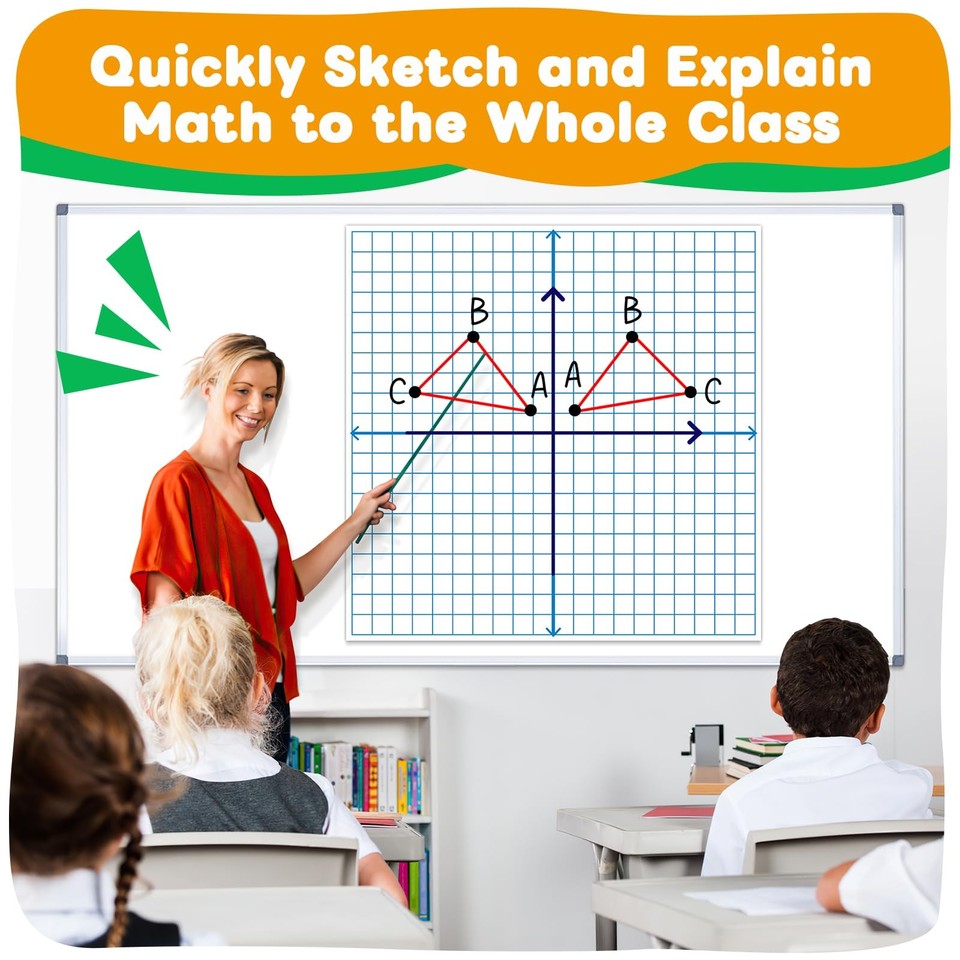 Giant Magnetic XY Coordinate Graph Grid Paper,Dry Erase Chart Paper for White... | eBay