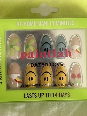 PaintLab Smiley Gel Nails Manicure Dazed Love Mani Rainbows Flowers ...