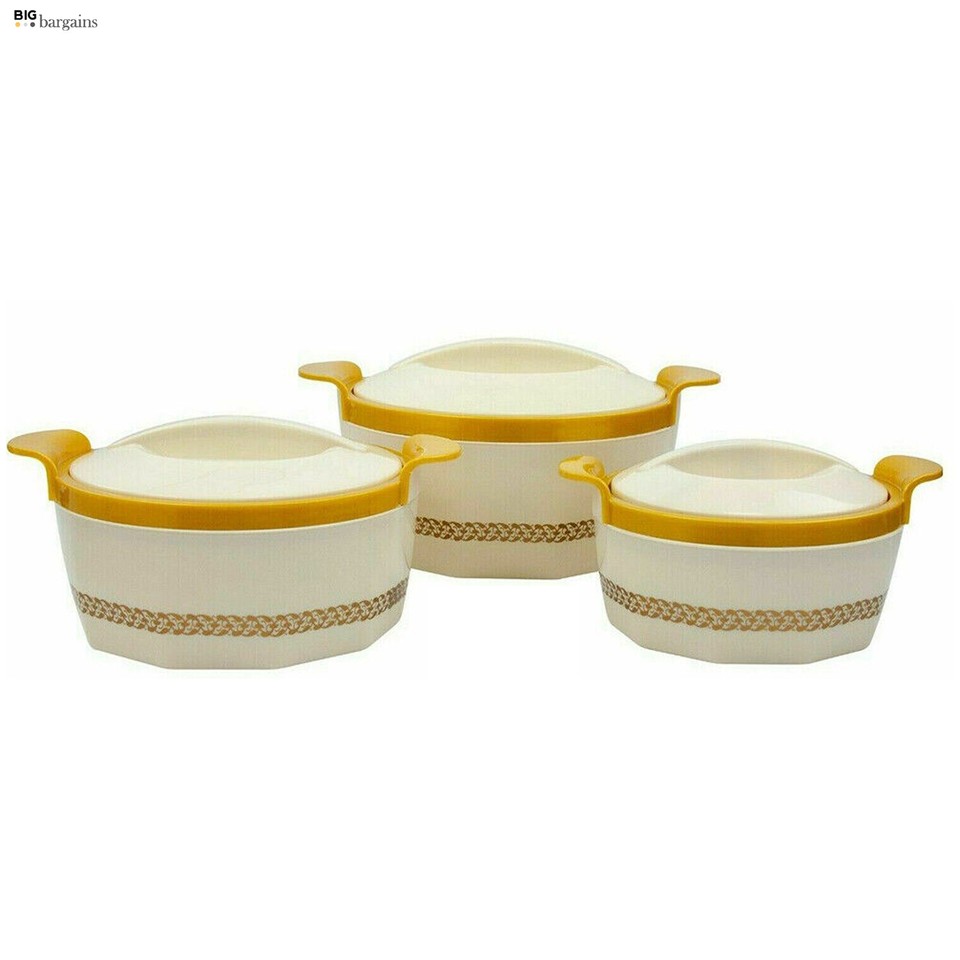 3Pc 4Pc Plastic Hot Pot Thermal Insulated Casserole Set Food Warmer ...