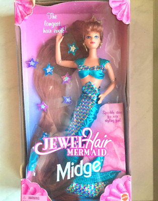 VTG Jewel Hair Mermaid Barbie Midge Longest Hair Ever 1995 Mattel-In ...
