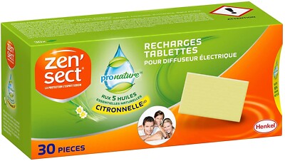 Lot 3 boîtes de 30 plaquettes anti-moustiques Zen sect (= 90 tablettes ...