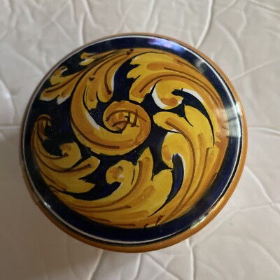 Dell Aque Gelaguan Trinket Dish Hand made And Painted Italian Rings ...