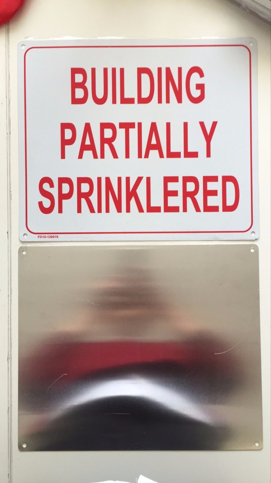 BUILDING PARTIALLY SPRINKLERED SIGN (ALUMINUM 10X12) -REF24-1027 | eBay