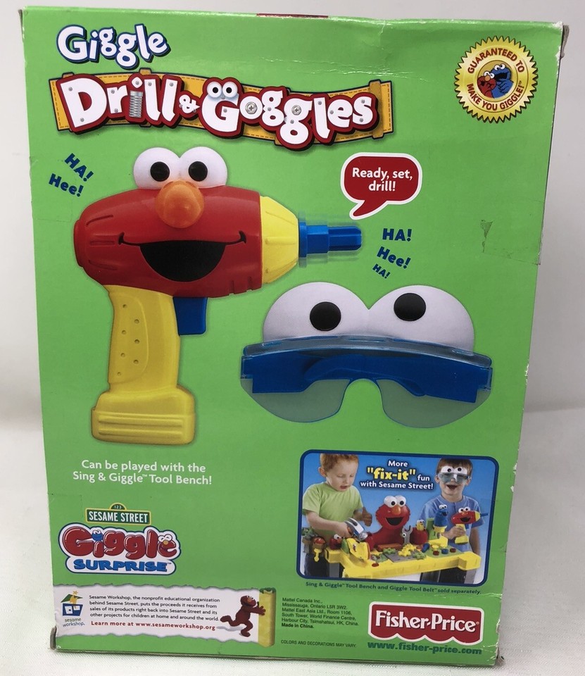 Fisher Price Sesame Street Giggle Surprise Drill Goggles Toy NEW IN BOX ...