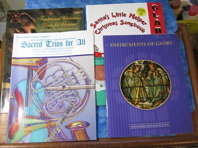 LOT OF 4 Bb CLARINET MUSIC Instruments of Glory SACRED TRIOS Christmas ...