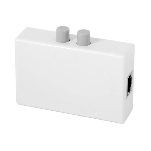 Dual Way 2 Ports RJ45 Network Hand Manual AB Sharing Switch Box Adapter ...