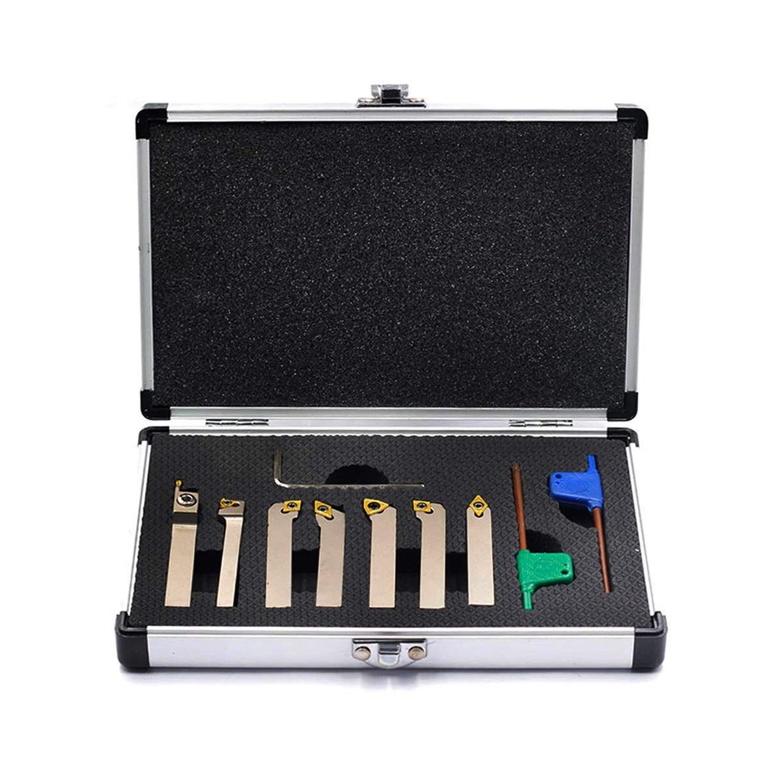 OSCARBIDE 1/4" Shank 7 Pcs/Set Nickel Plated Indexable Lathe Turning ...