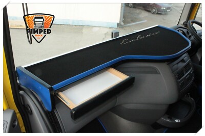 TRUCK TABLE for DAF 105/106XF (euro6) Large With Drawer BLUE finish ...