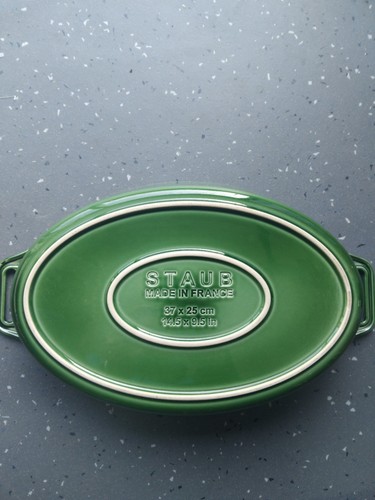 Staub ceramic Green oval dish 37 cm x 25cm | eBay
