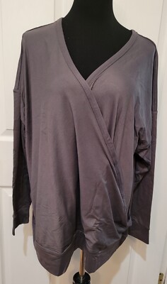 LuLaRoe Rebecca Cross-Front Blouse Size 3XL Beautiful Solid Gray NWT | eBay