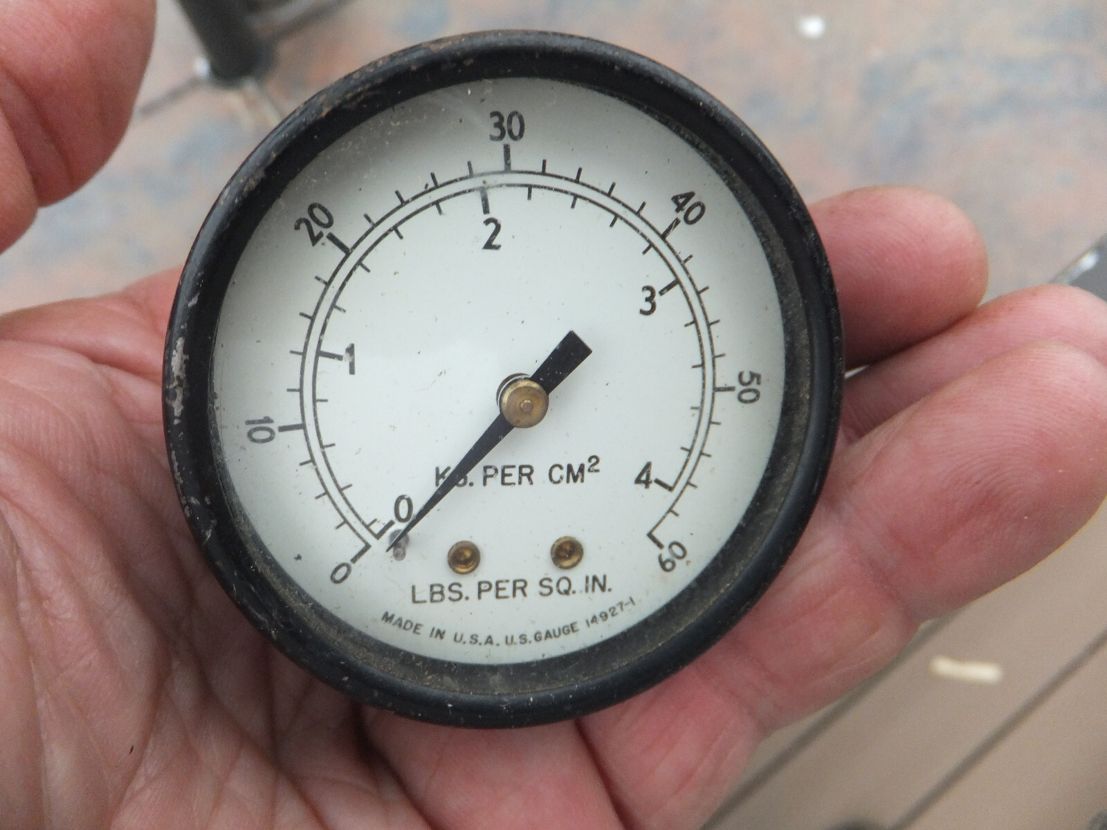 Vintage 2 1/8" USG US Gauge Lbs Per Sq In 0-60, 0-4 Kg per CM2 Gage | eBay