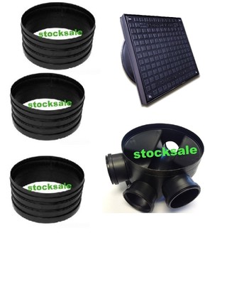 320mm Manhole Inspection Chamber Manhole - Base, 3 Riser, Square Cover ...