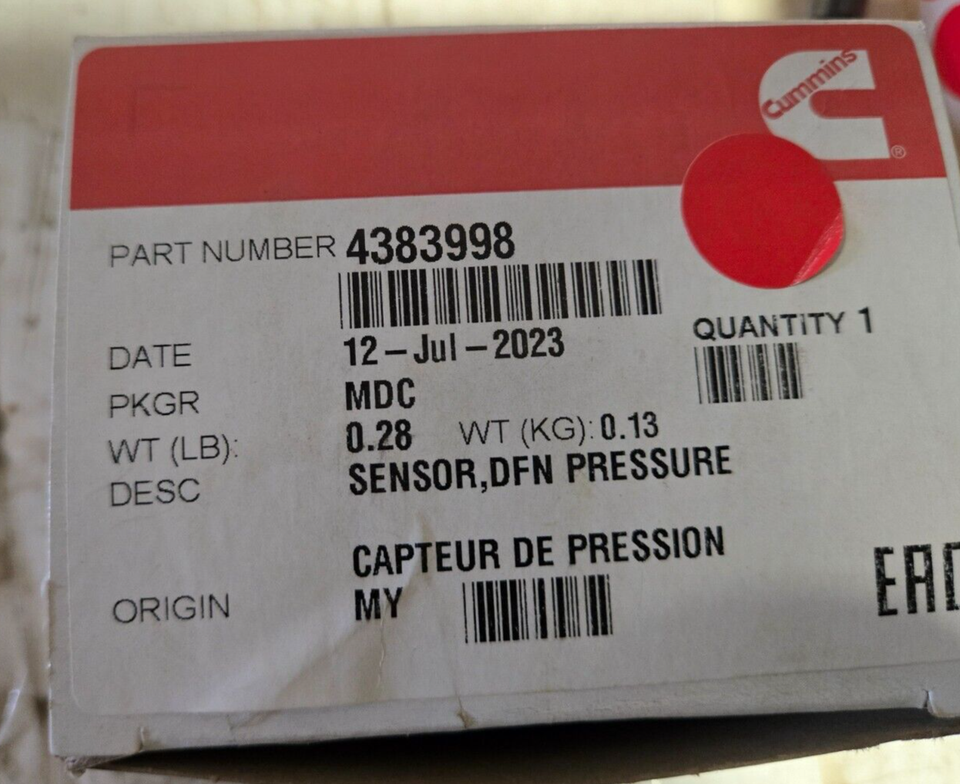 Cummins 4383998 DPF Sensor | eBay