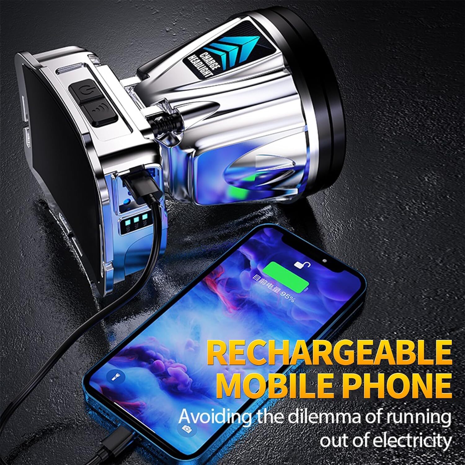 Super Bright Rechargeable High Power Headlamp XPG High-Power Powerful ...