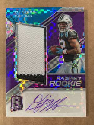 DJ MOORE 2018 Spectra Rookie Jersey Patch Auto PURPLE POWER #12/20 ...