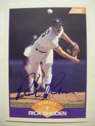 RICK RHODEN signed YANKEES 1989 Score baseball card AUTO Autographed ...