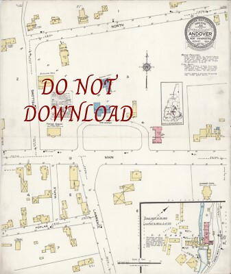 1923 Copy highly Detailed Map Andover New Hampshire Perfec tfor ...