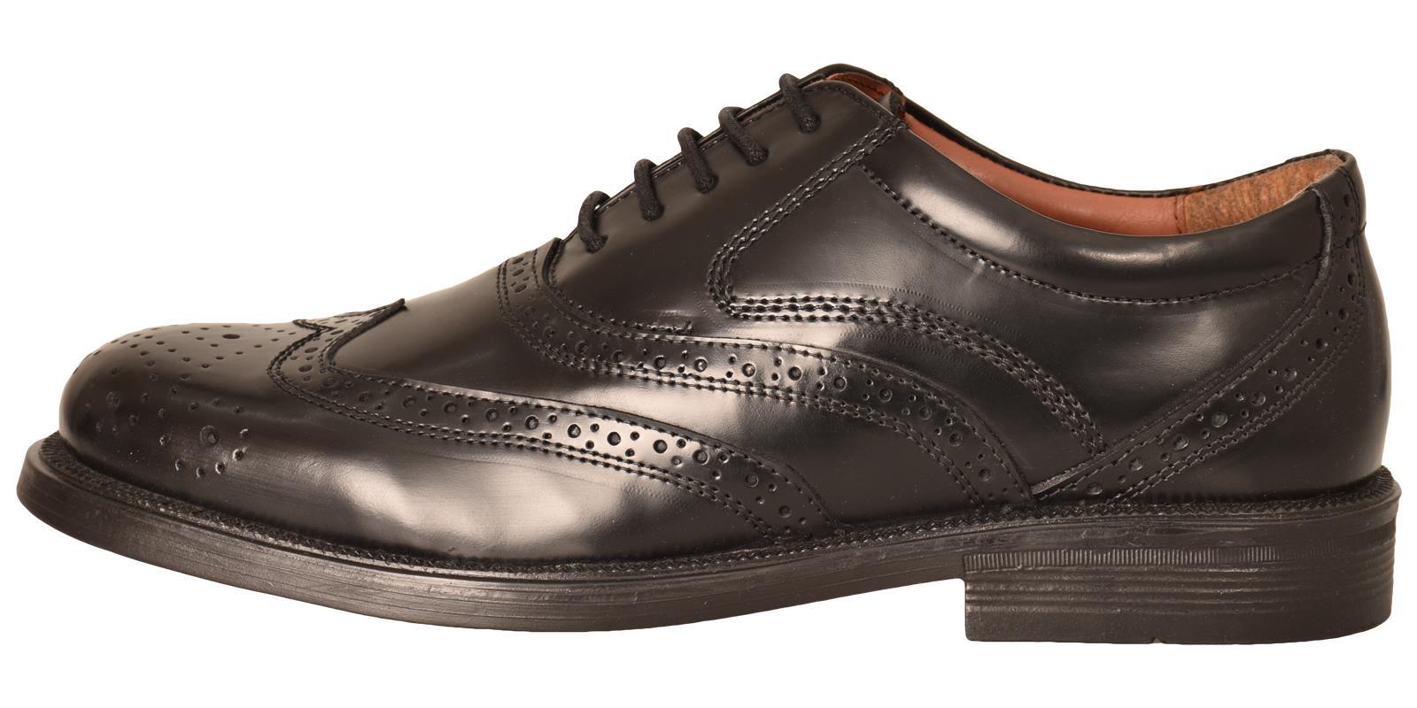Mens Brogues Shoes Leather Padded Formal Lace up Oxford Smart Office ...