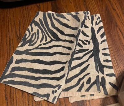 zebra kitchen table placemats set of 6 | eBay