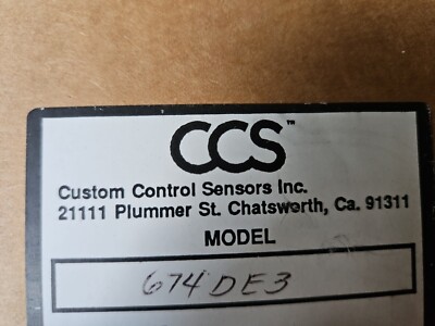 CUSTOM COMPONENT SWITCHES DUAL-SNAP MODEL 674DE3 PRESSURE SWITCH | eBay